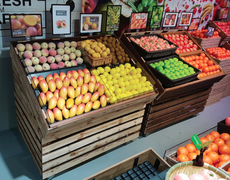 Fresh 3-angled produce wagon